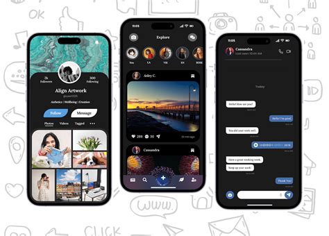 Social Media App UI Behance