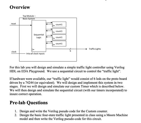 Solved Lab 7 Implementing A Traffic Light Control Using A