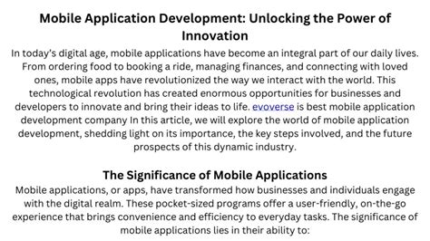 Ppt Mobile Application Development Unlocking The Power Of Innovation