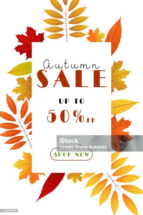 가을 세일 배경 배너 또는 전단지 디자인 밝고 아름다운 나뭇잎 프레임 종이 컷 스타일 편지 및 글자가 있는 다채로운 가을 포스터 세트 광고 웹 소셜 미디어용 템플릿