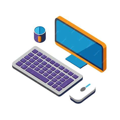 Office Themed Setup And Equipment Vector Illustration Premium Ai