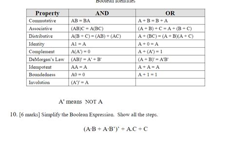 solved a means not a 10 [6 marks] simplify the boolean