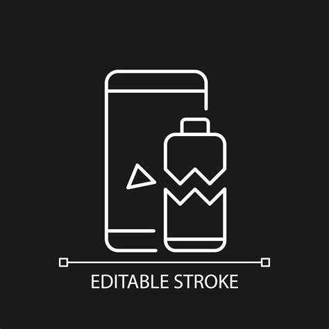 Battery Not Charging White Linear Icon For Dark Theme 3159499 Vector Art At Vecteezy