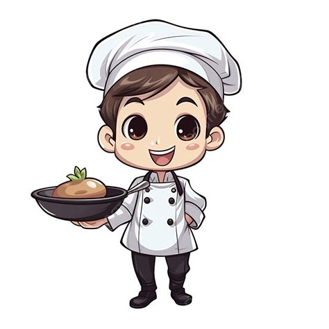 Cute Chef Cartoon Holding Plates Illustration 1347350