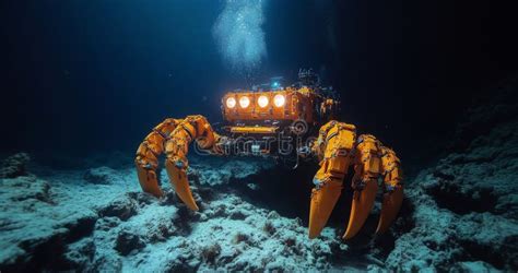 Underwater Robot Exploring Ocean Depths With Advanced Diving Technology Generative Ai Stock