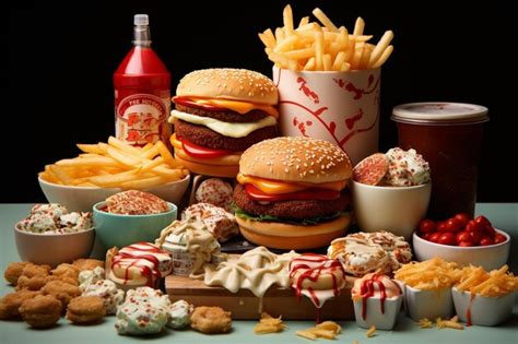 Premium Photo Cute Food With Yummy Fast Food