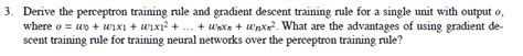 Solved 3 Derive The Perceptron Training Rule And Gradient