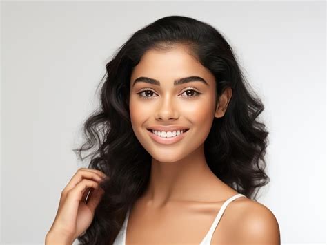 Premium Ai Image A Beautiful Indian Girl Showcasing The Results Of