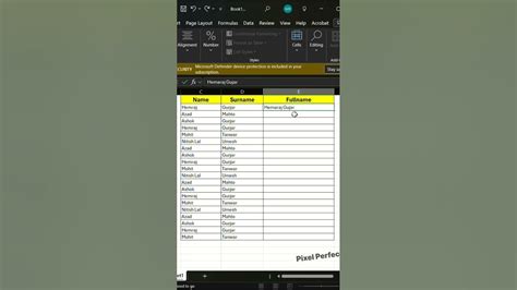 Flash Fill Full Name Excel Microsoftexcel Exceltips Youtube