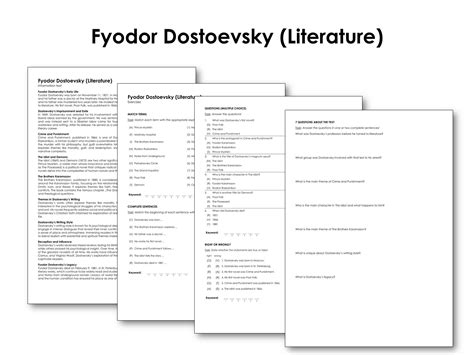 Fyodor Dostoevsky Literature Made By Teachers