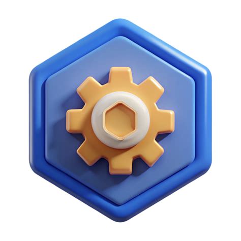 Fascinating Contemporary Hexagonal Badge With A Stylized Gear Scalable Symmetrical Single