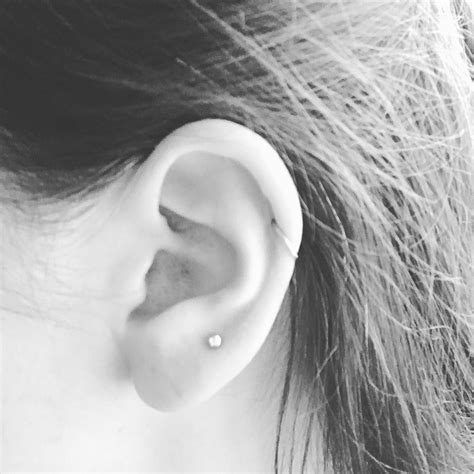 New Upper Lobe And Helix Piercings Large Silver Hoop Earrings