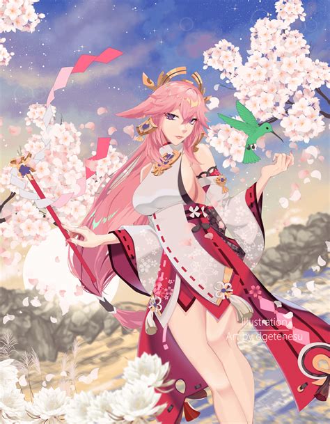 Yae Miko Fanart Ryaemiko