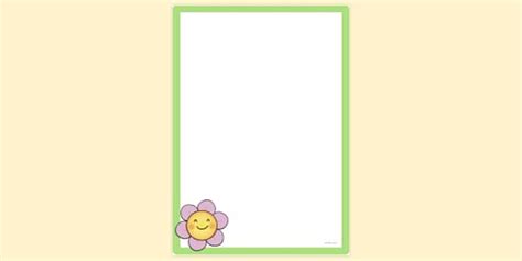 Cute Flower Page Border Page Borders Twinkl Twinkl