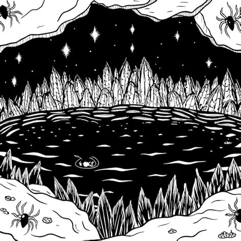 Premium Vector A River With A Mountain In The Background