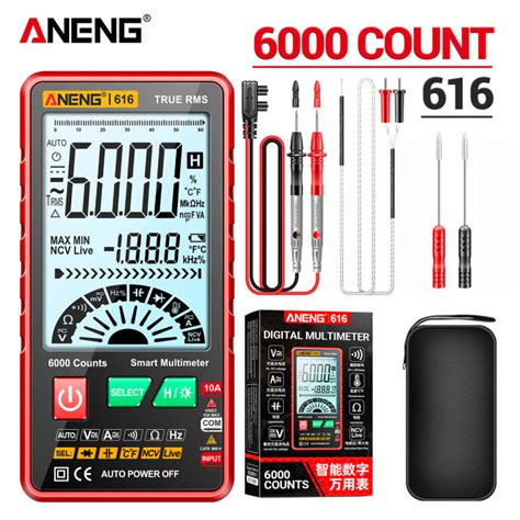 Aneng 616 Large Screen Backlight Multímetro Digital Intelligent Multimeter 6000 Counts Mini
