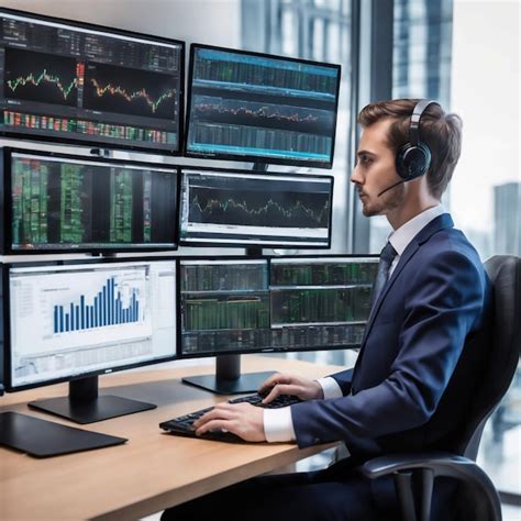 Inancial Analyst Working On Computer Premium Ai Generated Image