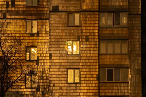 Old Multi Storey Houses Tiled By Glazed Tiles Which Looks Like Golden Tiles Under Sunset