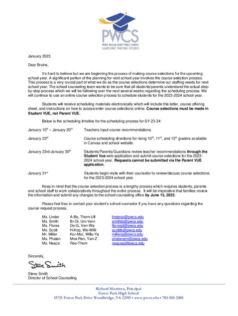 Fillable Online Richard Martnez Principal Forest Park High Babe Forest Fax Email