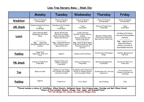 Early Years Menu Ideas At Phyllis Daye Blog