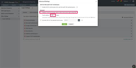 Two Factor Authentication M365 Manager Plus Help