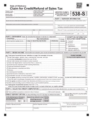 2021 Form Ok 538 S Fill Online Printable Fillable Blank Pdffiller