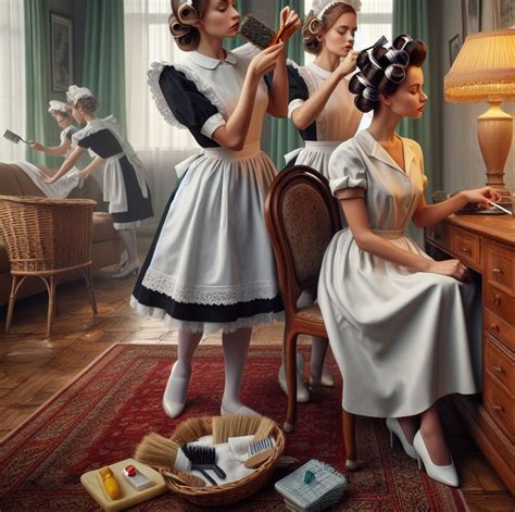 Inside House 1950s Two French Maids Cleaning The By Proptor On Deviantart