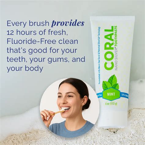 Natural Fluoride Free Nano Silver Mint Toothpaste With Xylitol Coral