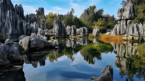 云南昆明石林高清摄影大图 千库网