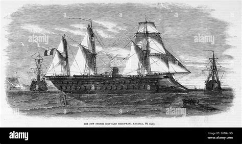 The New French Ironclad Steam Ram Magenta 80 Guns December 1862 19th Century Illustration