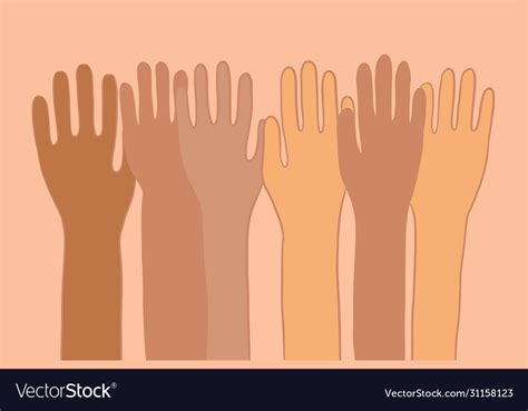 Hands With Different Skin Color On Background Vector Image