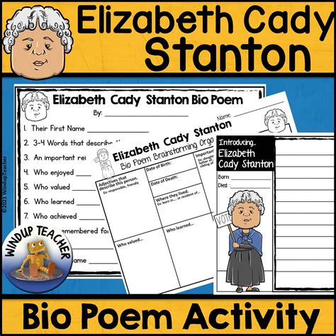 Elizabeth Cady Stanton Poem Writing Activity Classful