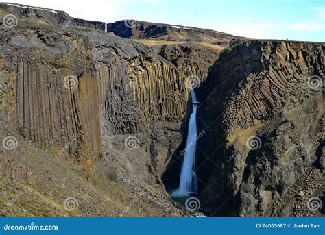 Litlanesfoss Waterfall In Iceland Stock Image Image Of Rock Landscape