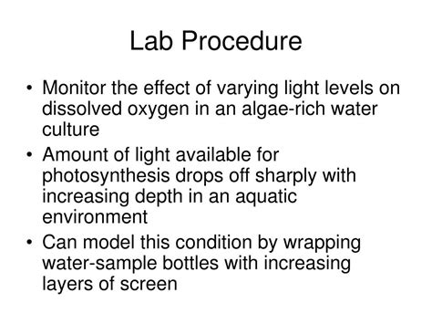 PPT Lab 12 Dissolved Oxygen PowerPoint Presentation ID 416284