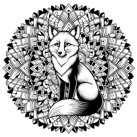 Mandala Fox Coloring Page Free Printable Coloring Pages