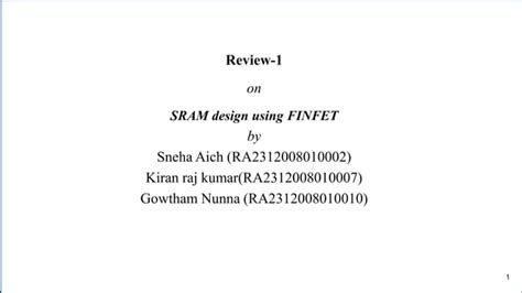 Sram Using Finfet Technology In Spiceppt Technology And Computing