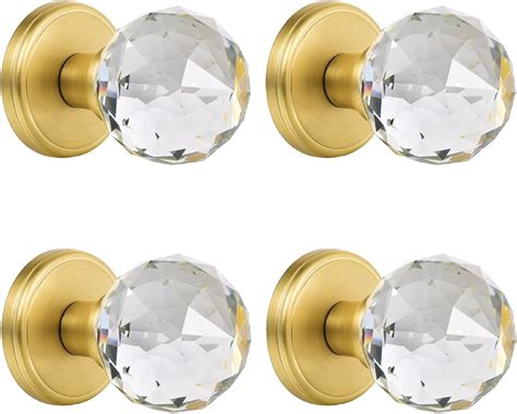 Clctk 4 Pack Crystal Glass Dummy Door Knobs Inactive Round Half Dummy