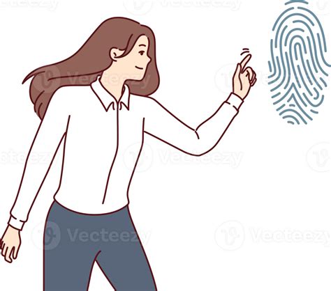 Business Woman Undergoes Fingerprint Authentication To Confirm Safety Of Performing Critical