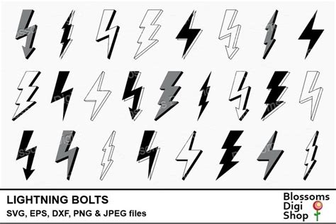 Lightning Bolts Cut Files