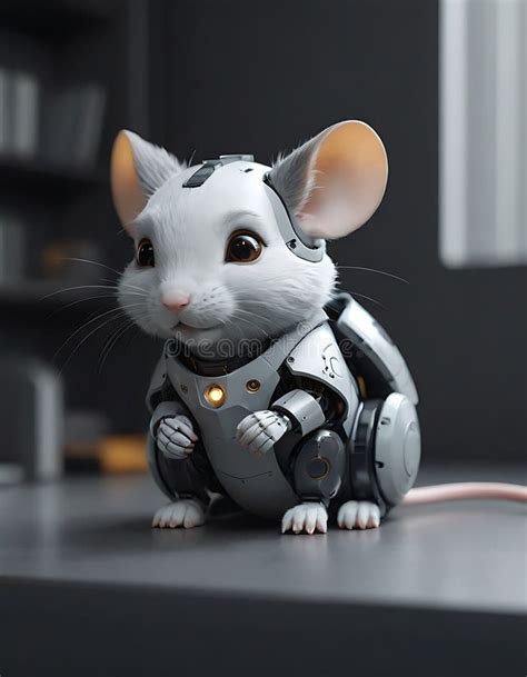 Robotic Photographer Mouse Futuristic Ai Powered Companion Generative Ai Stock Illustration