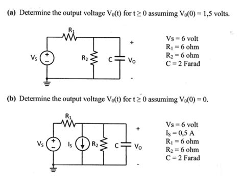 SOLVED A Determine The Output Voltage Vo T For T 20 Assuming Vo 0 1 5 Volts Vs 6