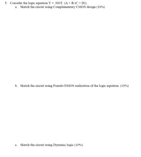 Solved Consider The Logic Equation Y Not A B C