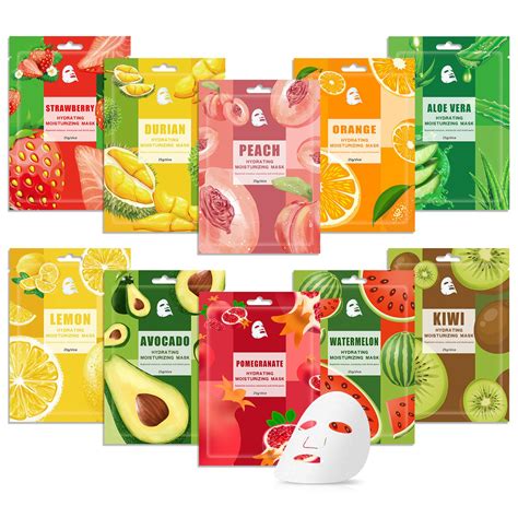 10 Pack Variety Facial Sheet Masks Skin Care Set Hydrating Bulk Sheet