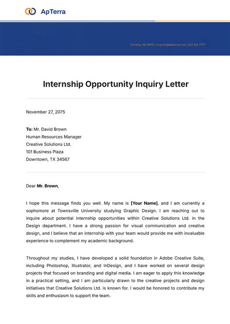 Job Inquiry Cover Letter