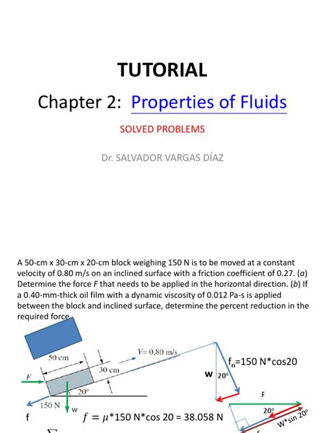 Tutorial 2 Fluid Properties Solved Problems 2021 Ii Pdf Force