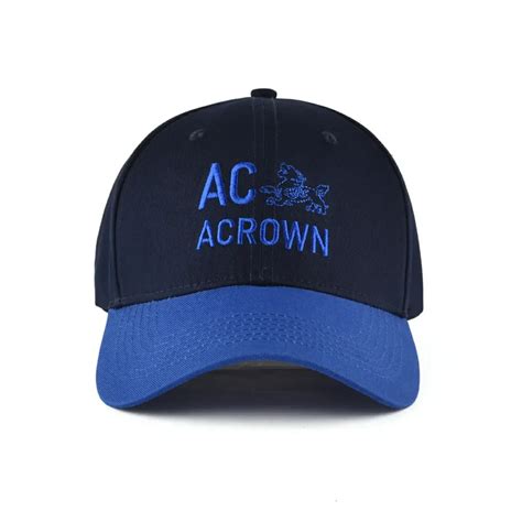 Mens Flat Embroidery Black And Blue Baseball Cap With 6 Panels
