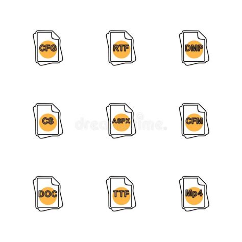 File Type Files Documents Eps Icons Set Vector Stock Vector Illustration Of Type Icons