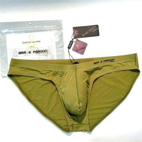 Brave Person Swim Brave Person Mens Swim Bikini Brief Olive Green