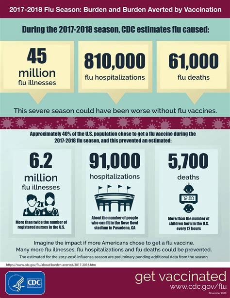 Flu Burden And Flu Burden Averted By Vaccination Infographic Cdc