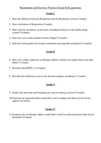 Practice Exam Style Questions Teaching Resources